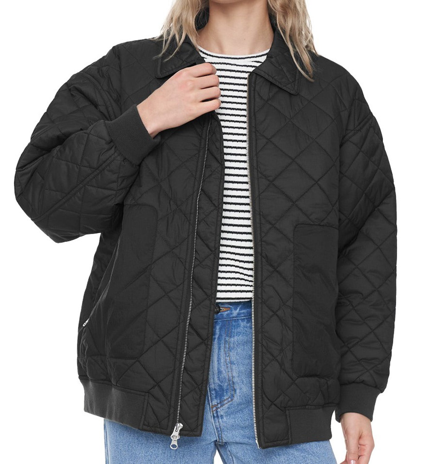 Huffer Quilted Longline Bomber Jacket